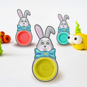 Easter Play-doh Gift Tag Printable, Easter Bunny Playdoh, Easter Gift ...