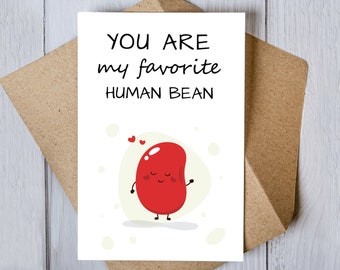 Human Bean Card | Etsy