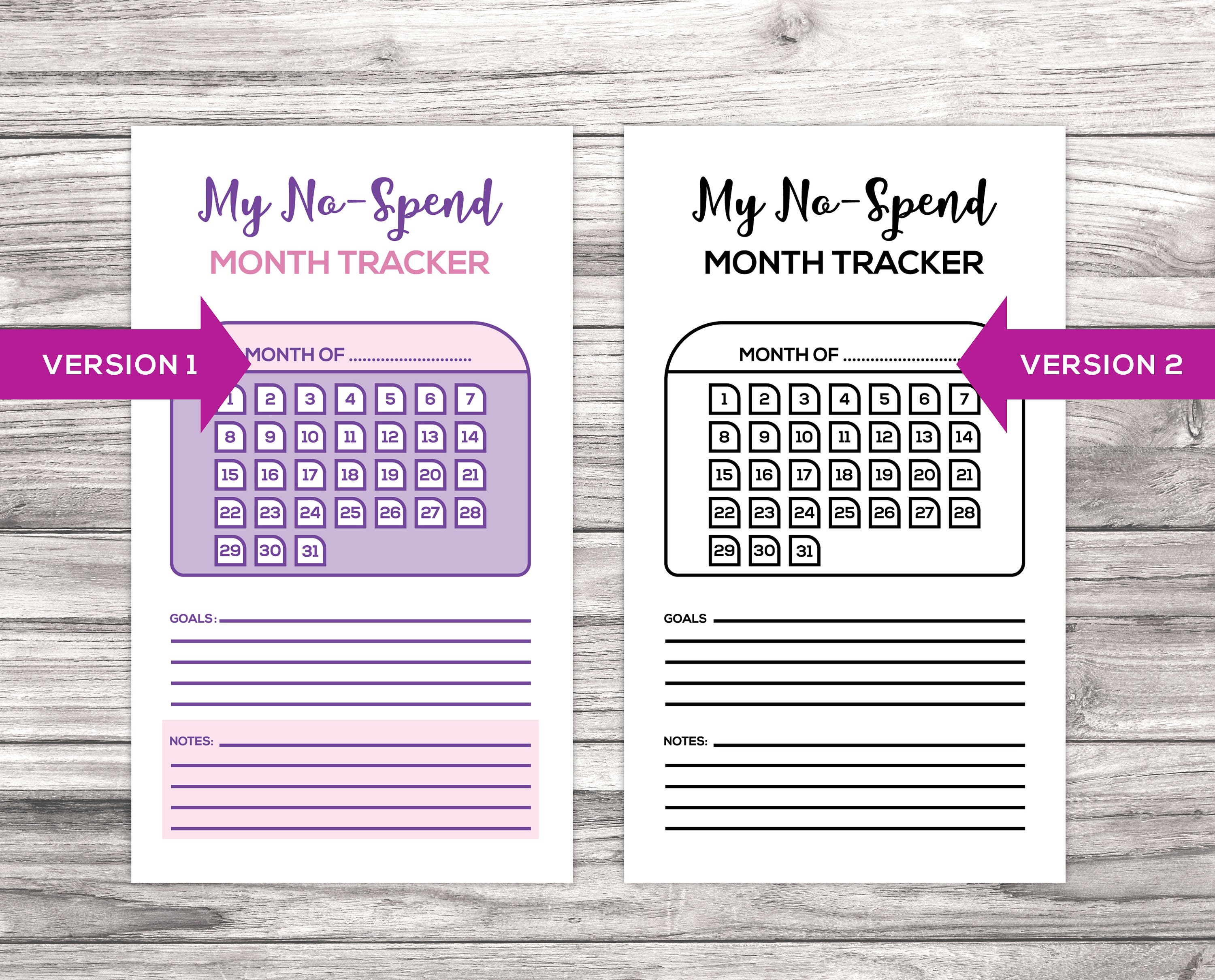 No Spend Month Challenge, Monthly Savings Tracker Printable - Etsy
