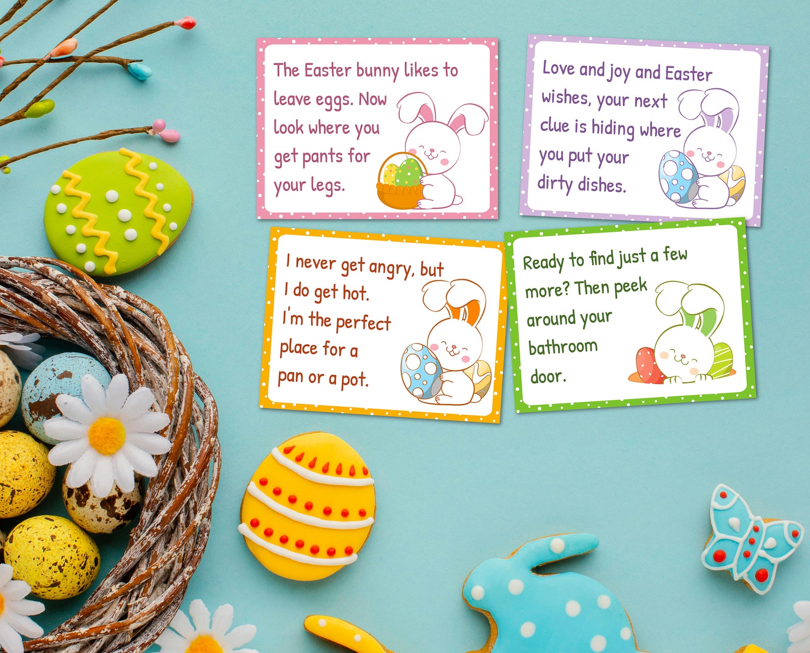 Indoor Easter Scavenger Hunt Kids Treasure Hunt Clue Cards - Etsy
