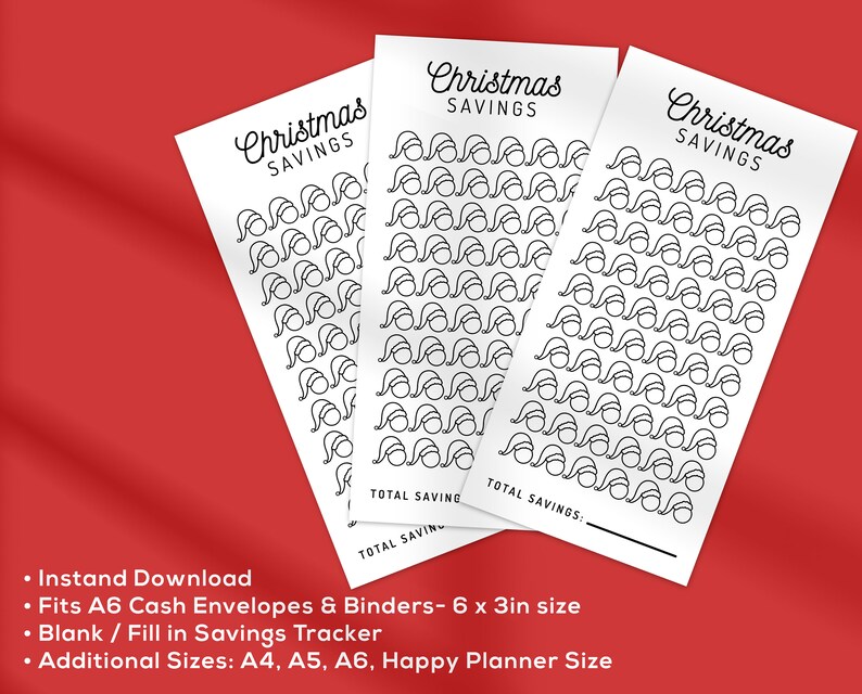 Christmas Savings Challenge Printable Santa Savings - Etsy