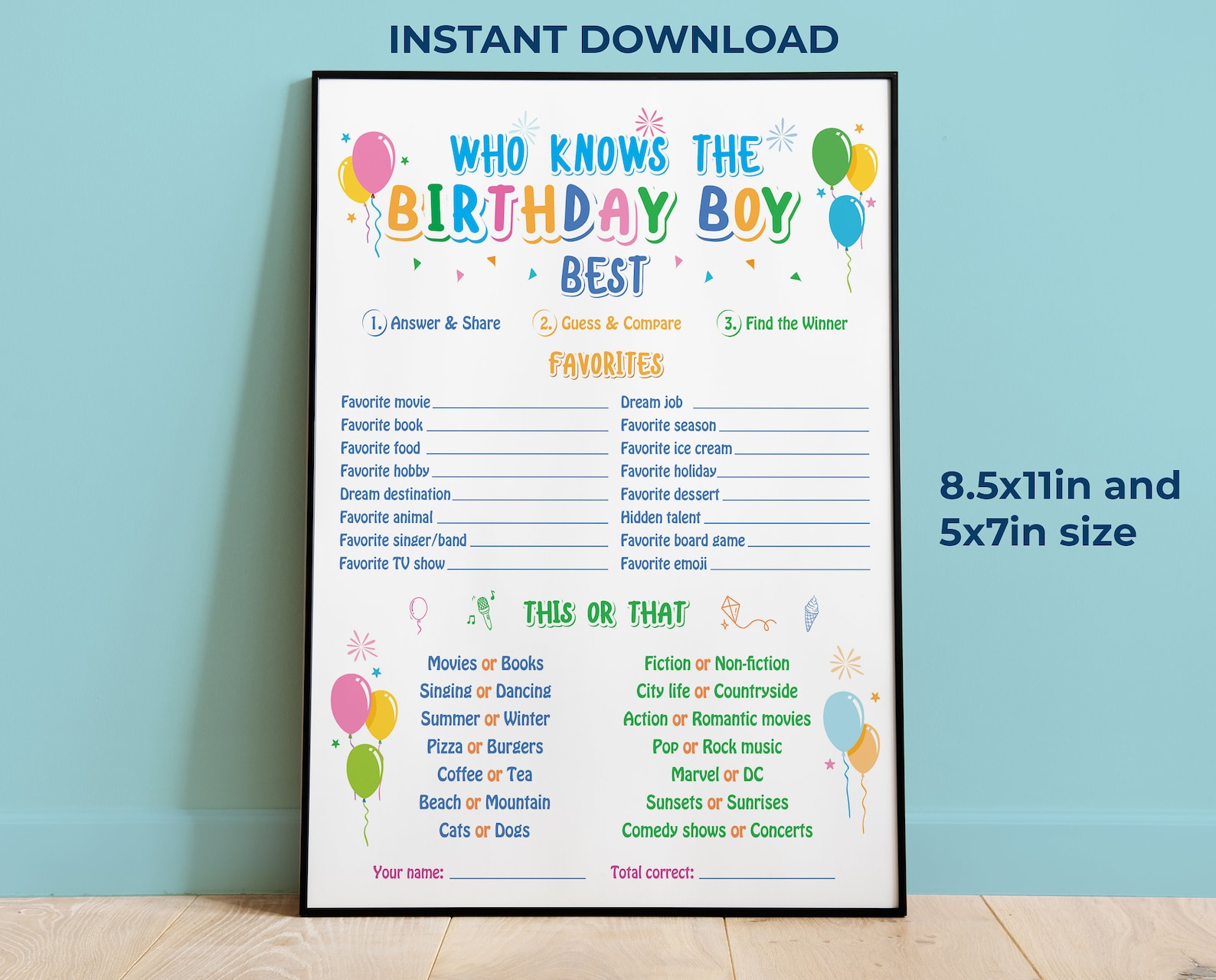 Who Knows the Birthday Boy Best, How Well Do You Know Questionnaire ...