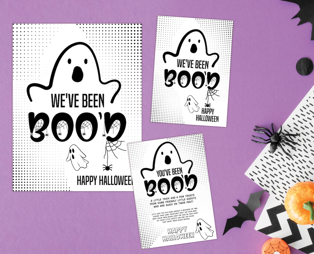 You've Been Booed Printable, Halloween Trick or Treat Booed Card and ...