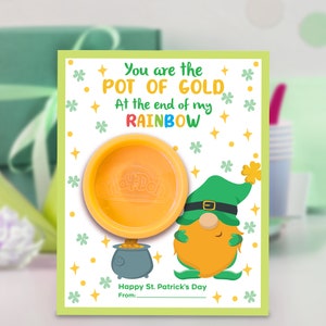 Gnome St. Patrick's Day Play-doh Cards, Classroom Gifts (printable) - Etsy