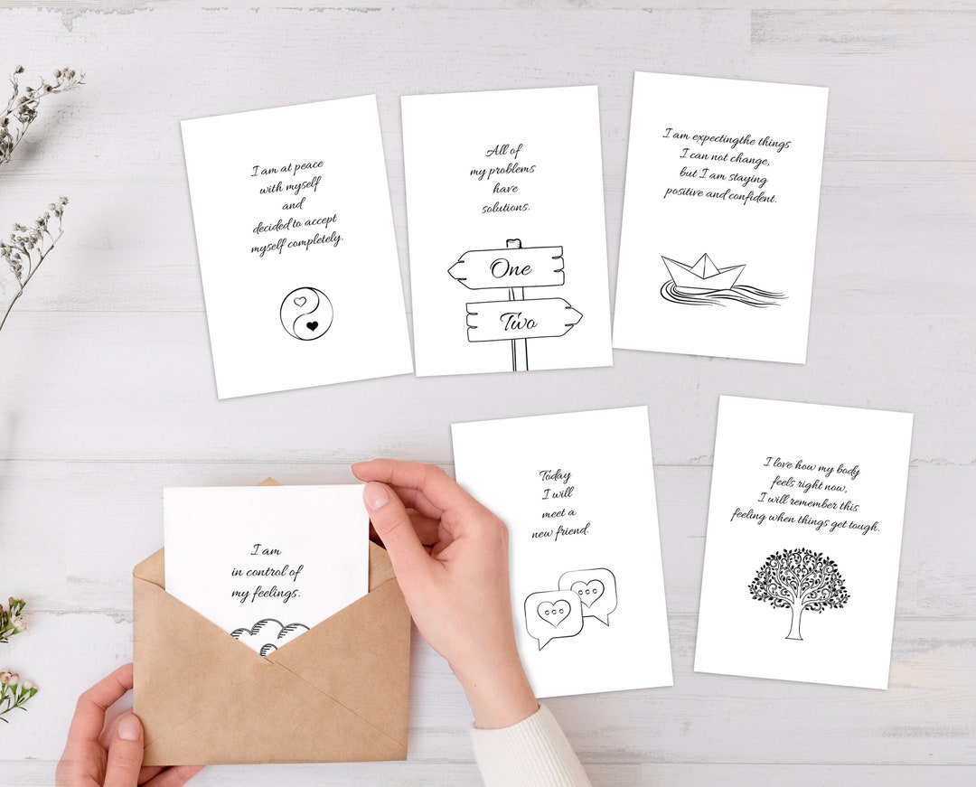 70 Printable Encouragement Cards, Positive Affirmation Deck ...
