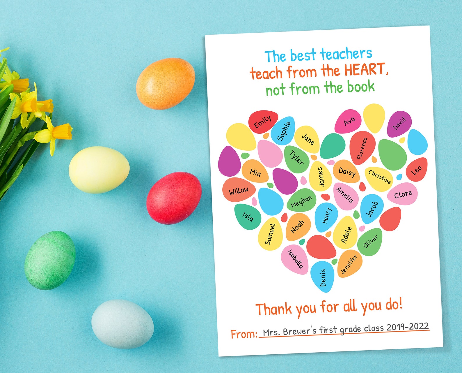 Easter Teacher Appreciation Gift, Rainbow Easter Eggs Class Gift for ...