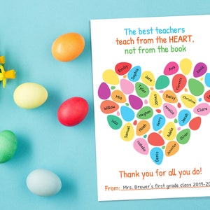 Easter Teacher Appreciation Gift, Rainbow Easter Eggs Class Gift for ...