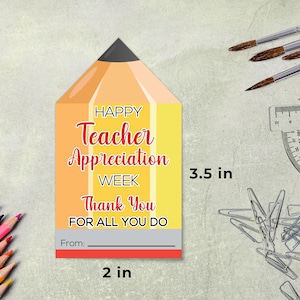 Teacher Appreciation Gift Pen, Teacher Gift Tag, Teacher Thank You Card ...
