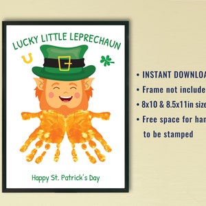 Lucky Leprechaun Handprint Art, St.patrick's Day Card, Preschool Crafts ...