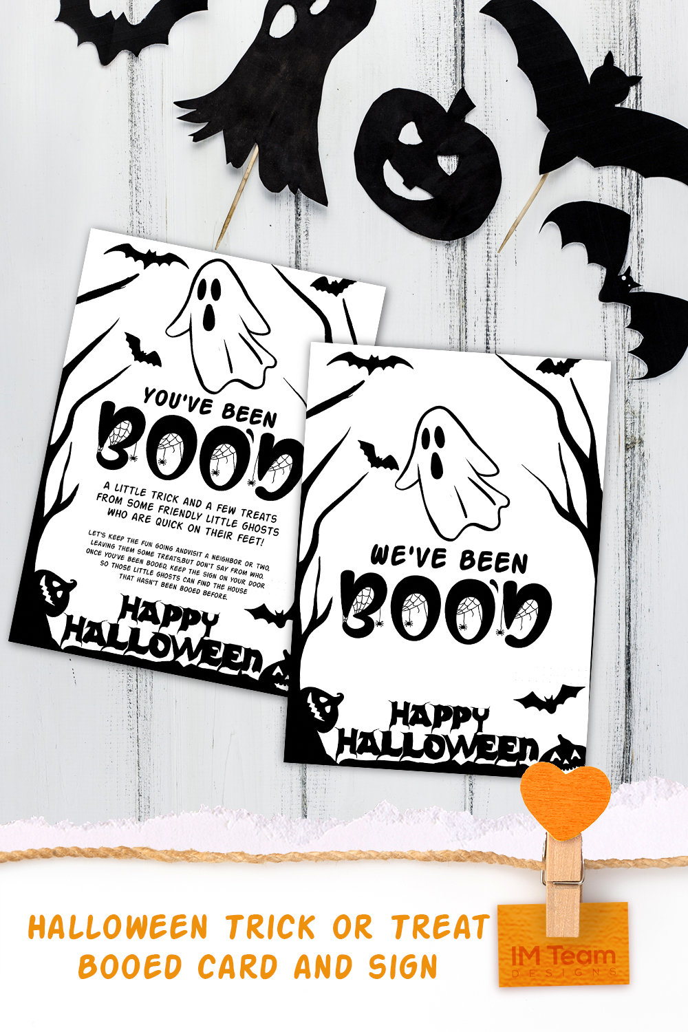 You've Been Booed Printable Card and Sign Halloween Booed - Etsy