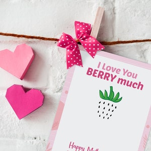 I Love You Berry Much, Custom Mothers Day Handprint Art, Mom Gift From ...