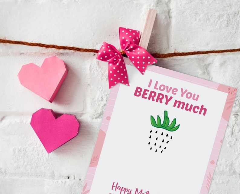 I Love You Berry Much Custom Mothers Day Handprint Art Mom - Etsy