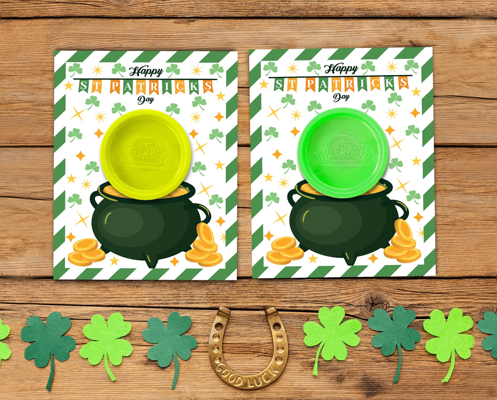 St. Patrick's Day Pot of Gold Play-doh Card Printable (digital Download ...