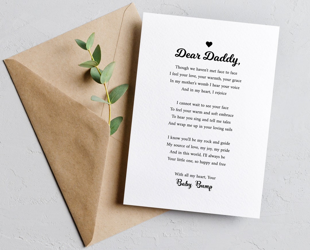 Daddy to Be Pregnancy Announcement Poem Fathers Day Card for - Etsy