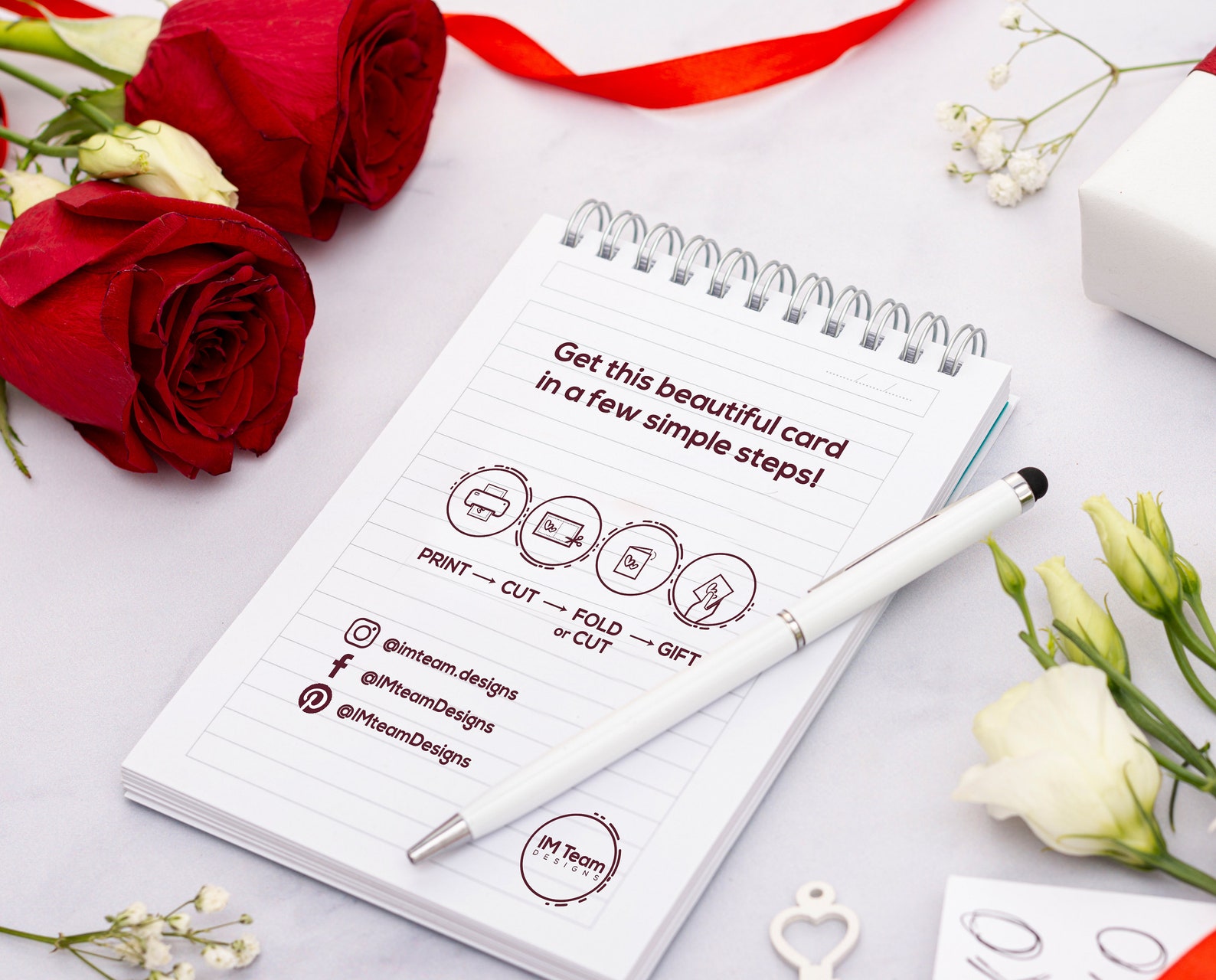 Red Happy Valentine's Day Cards Printable Heart | Etsy