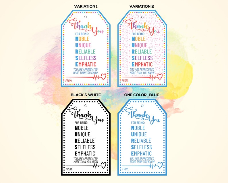 Nurse Appreciation Gift Tags Printable - Etsy