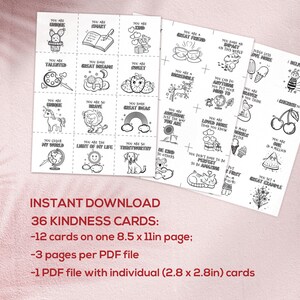 Kindness Cards to Color, Compliment Cards, Printable Positive ...