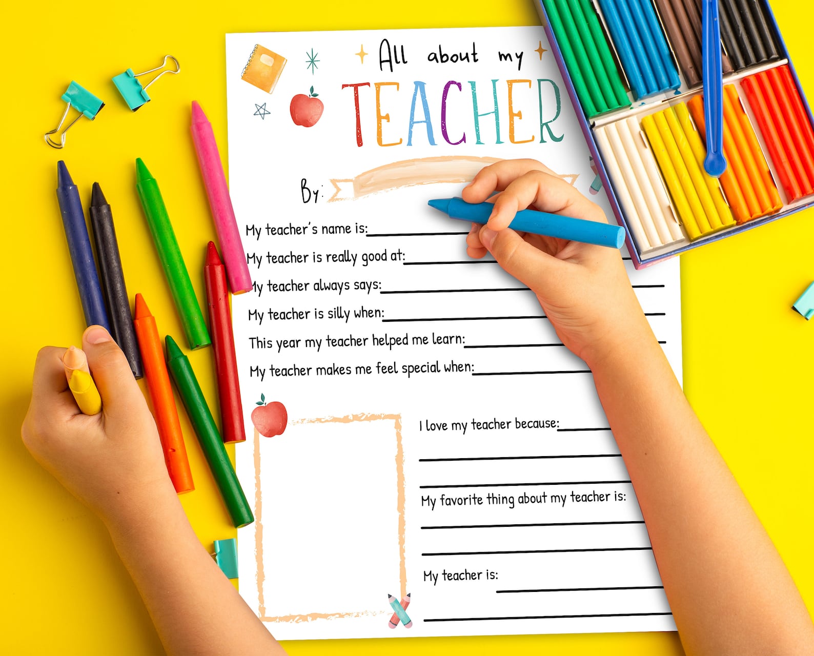 All About My Teacher Printable Questionnaire Teacher - Etsy