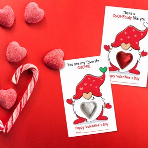 Printable Valentine Gnome Cards, Gnome Valentines for Kids, Preschool ...