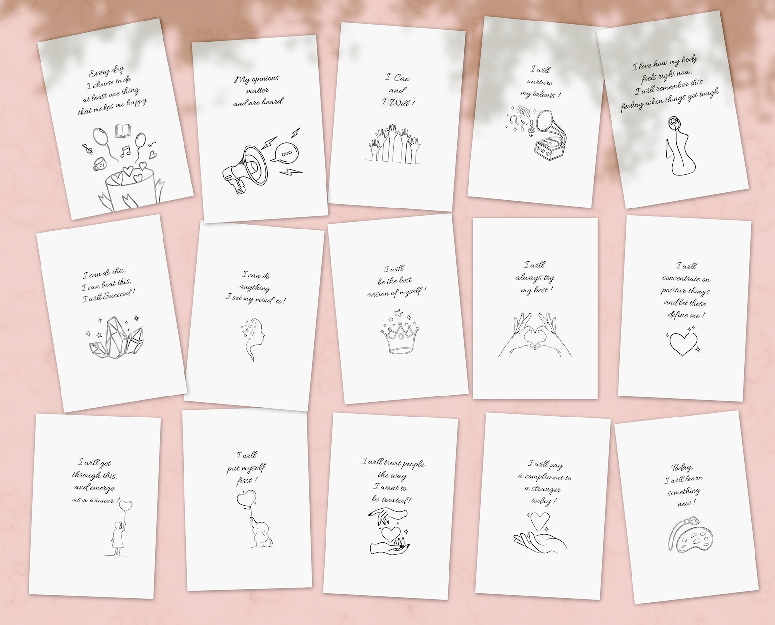 70 Printable Encouragement Cards Positive Affirmation Deck - Etsy