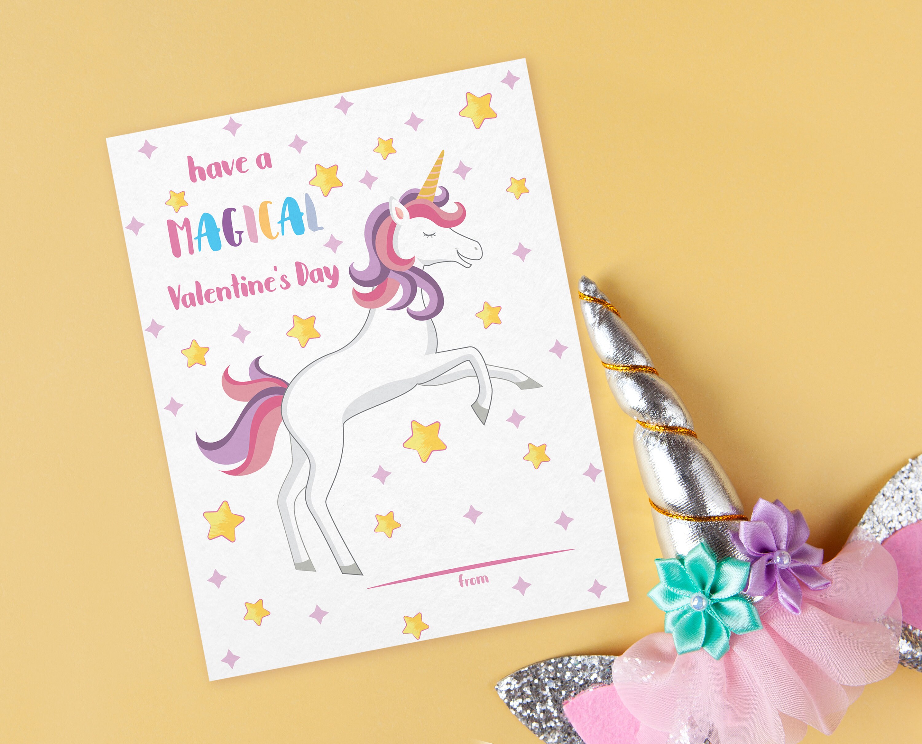 Unicorn Valentine Card, Unicorn Cards for Class Party - Etsy