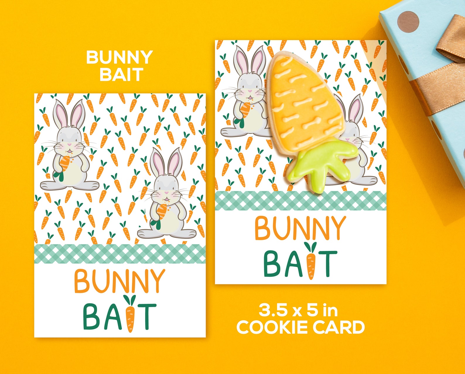 Bunny Bait Cookie Cards Printable Carrot Cookie Card Easter - Etsy