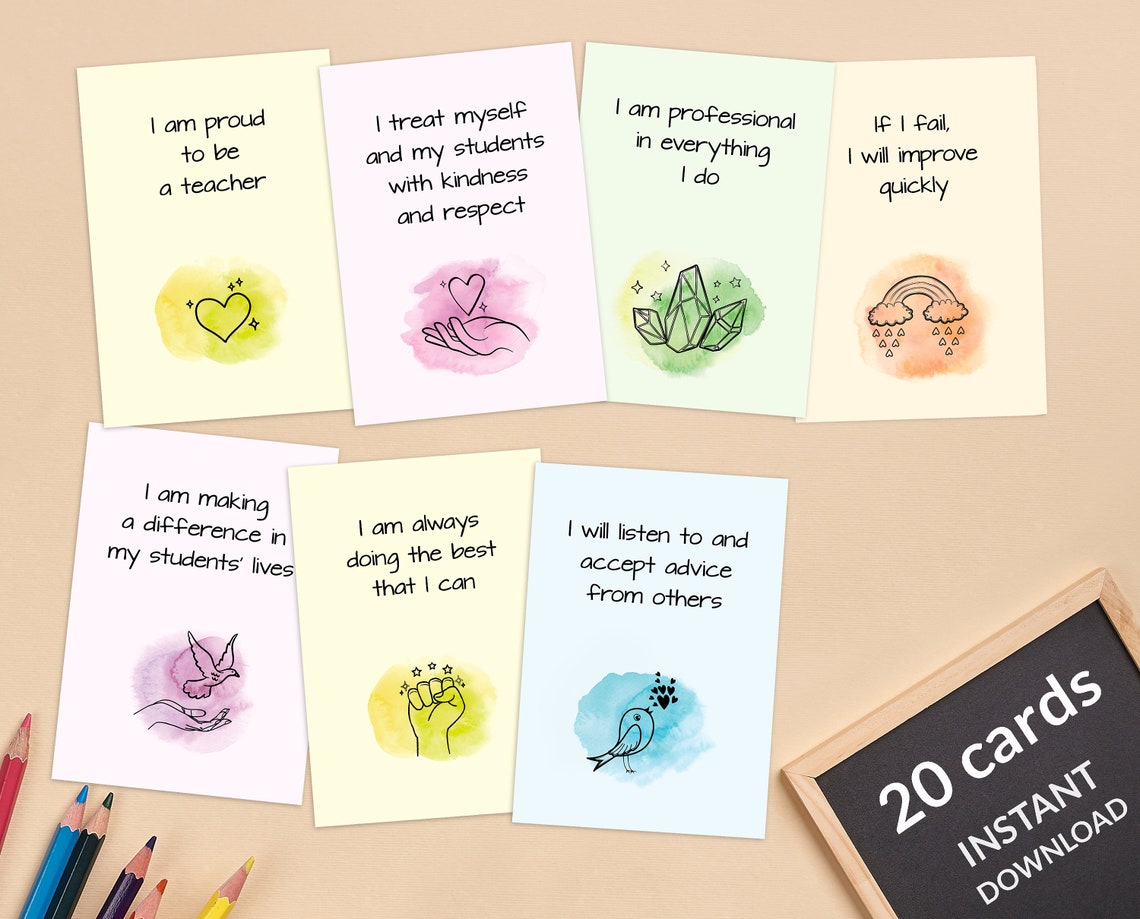 Teacher Affirmation Cards Teacher Appreciation Gift Teacher - Etsy