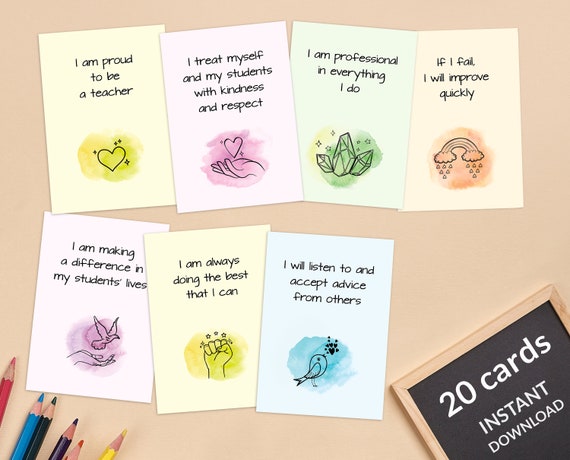 Teacher Affirmation Cards Teacher Appreciation Gift Teacher - Etsy