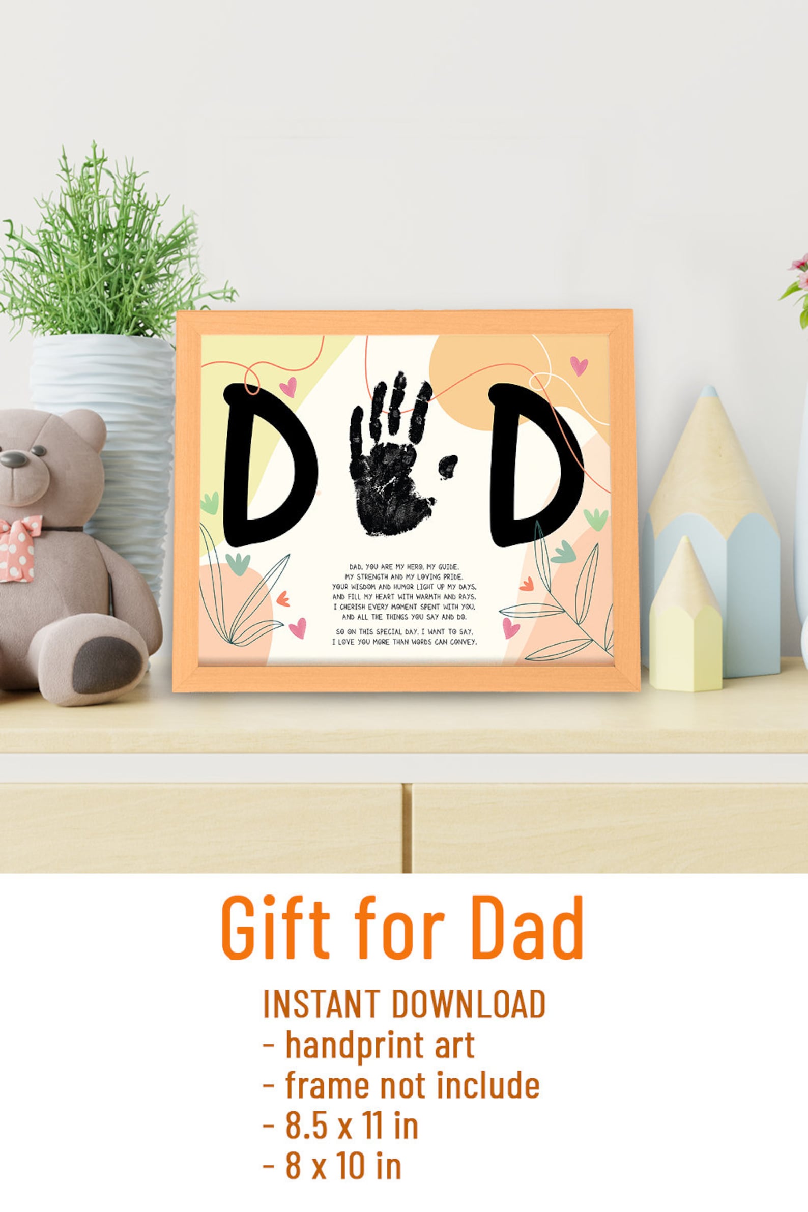 Dad Poem Handprint Craft, Birthday Card for Daddy, Father's Day DIY ...