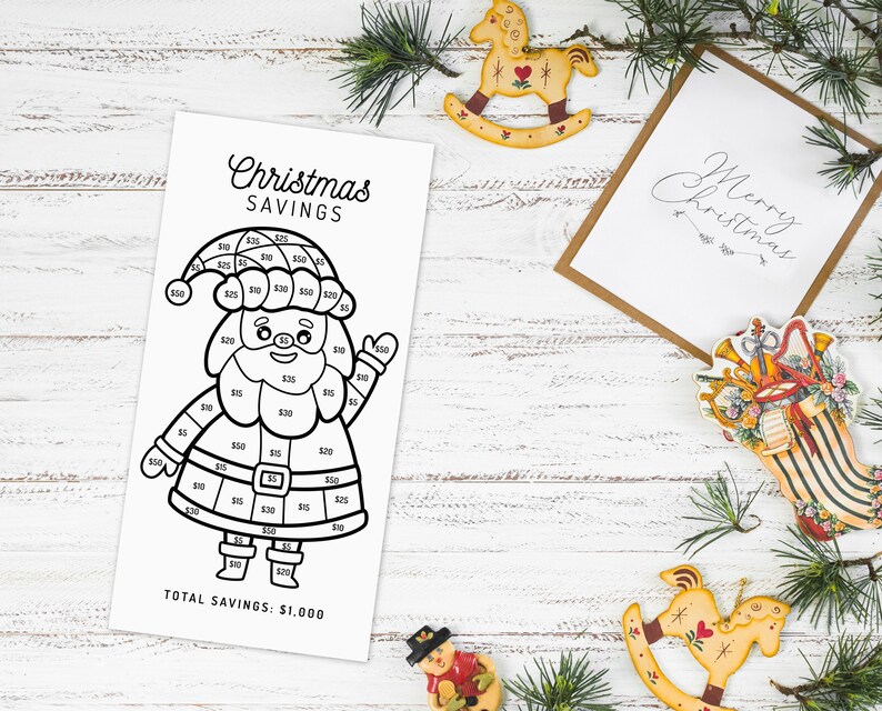Christmas Savings Challenge Printable Santa Savings - Etsy