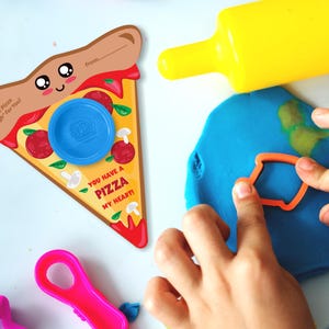 Pizza Play Dough Valentine Printable, Non-candy Valentine, Printable ...