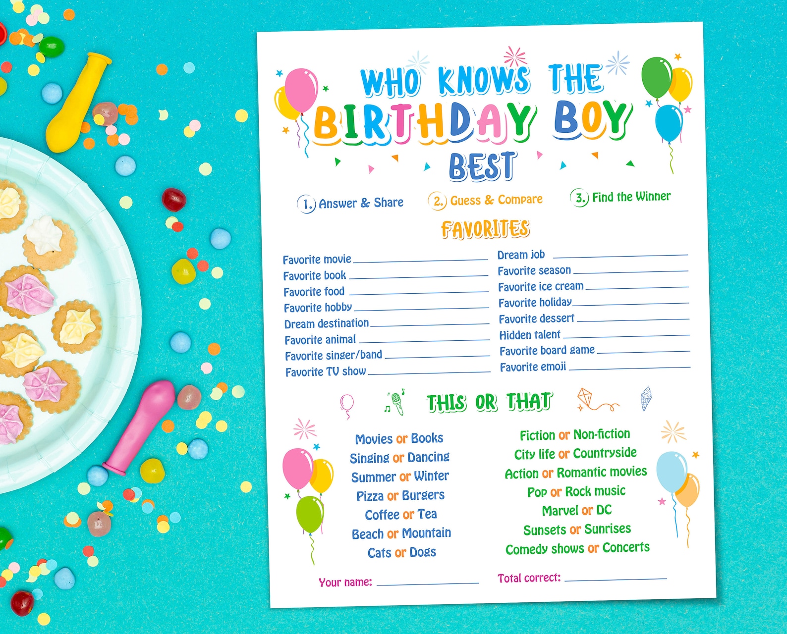Who Knows the Birthday Boy Best, How Well Do You Know Questionnaire ...