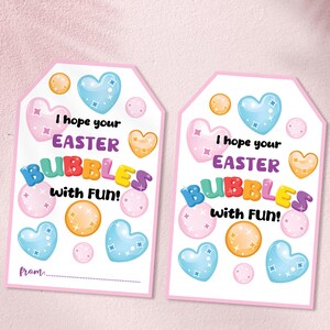 Easter Bubble Wand Tags: Printable Non- Candy School Favors (digital ...