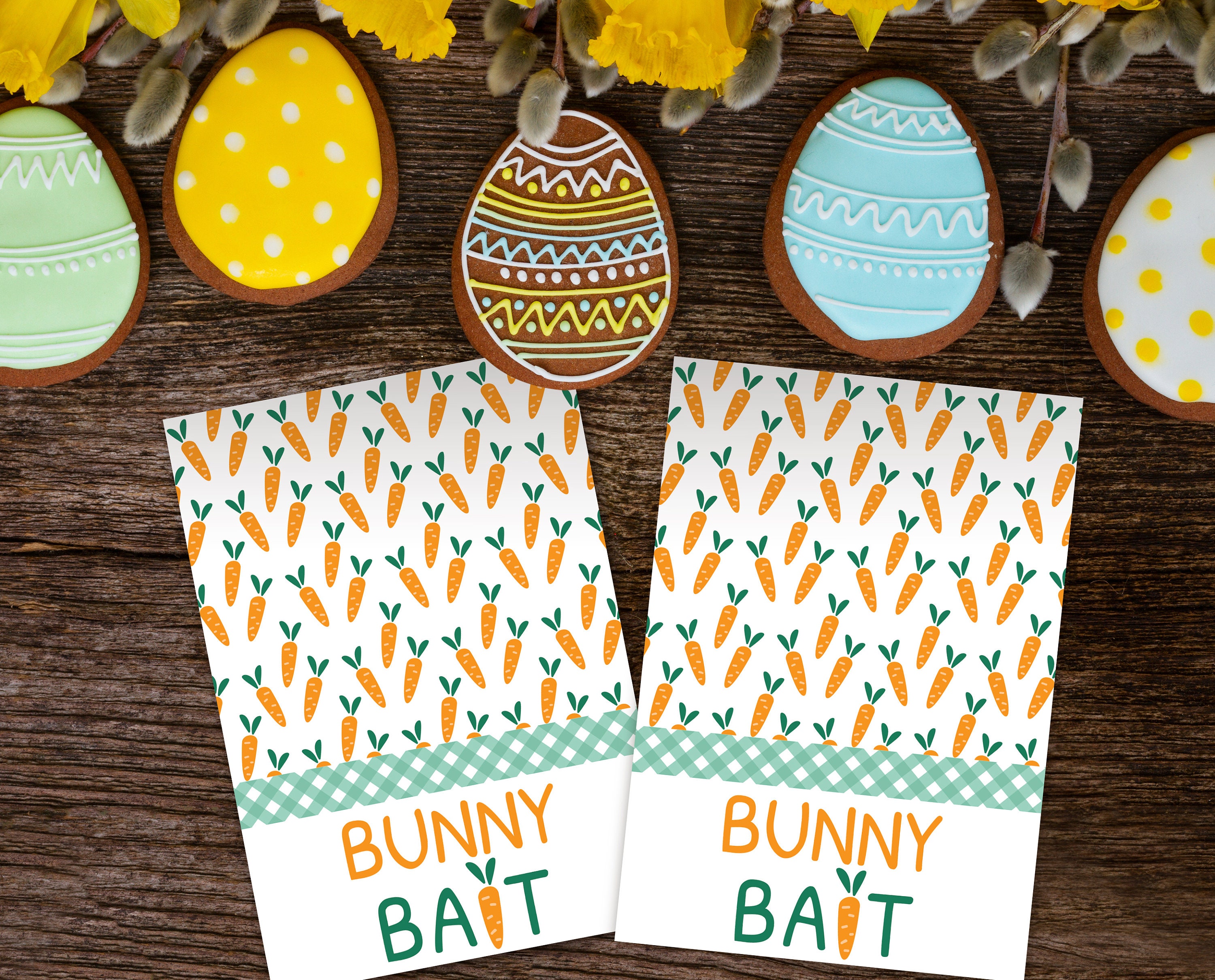 Carrot Bunny Bait Cookie Card Easter Cookie Cards Printable - Etsy