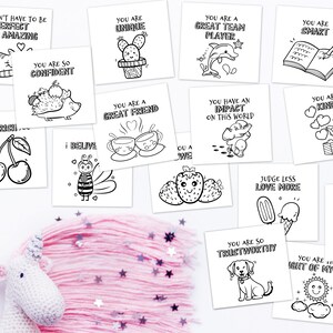 Kindness Cards to Color, Compliment Cards, Printable Positive ...