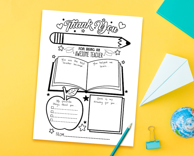 Teacher Appreciation Week Printable All About My Teacher - Etsy
