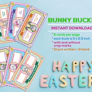 Easter Bunny Bucks Printables, Easter Play Money, Easter Egg Hunt ...