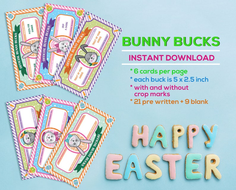 Easter Bunny Bucks Printables Easter Play Money Easter Egg - Etsy