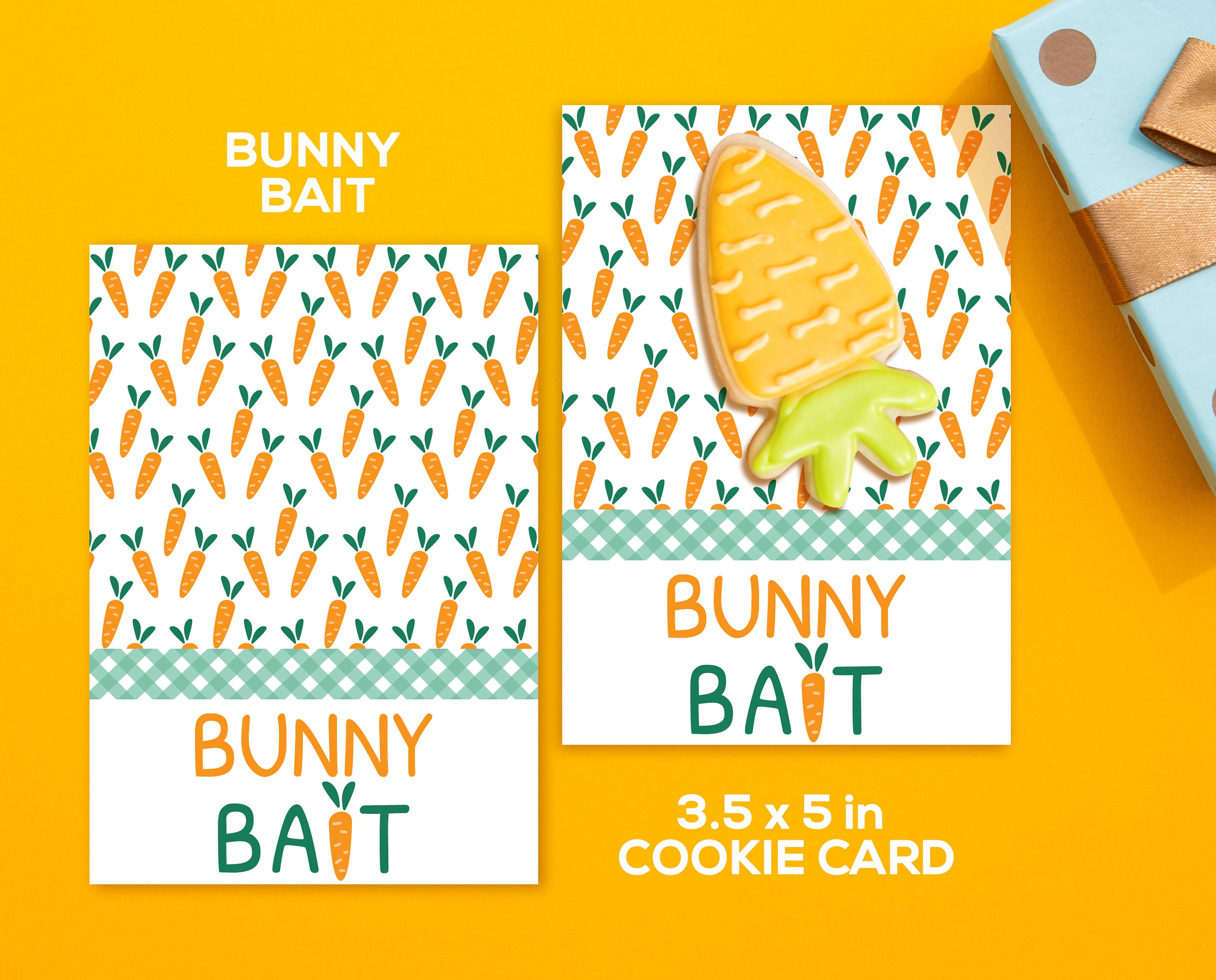 Carrot Bunny Bait Cookie Card Easter Cookie Cards Printable - Etsy