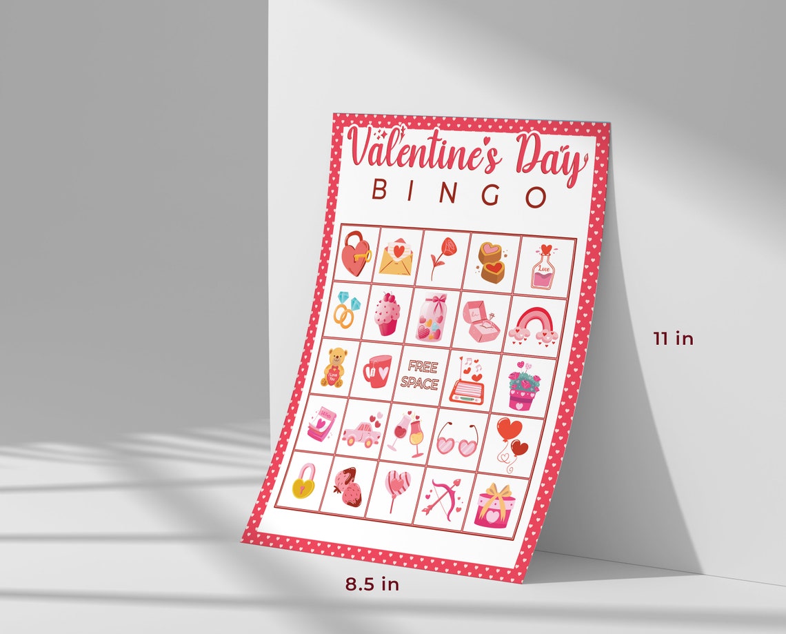 Valentine's Day Bingo Game for Kids and Adults Printable | Etsy