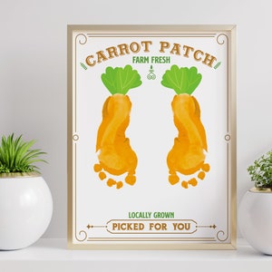 Carrot Patch Printable Sign, DIY Easter Carrots, Footprint Craft for ...
