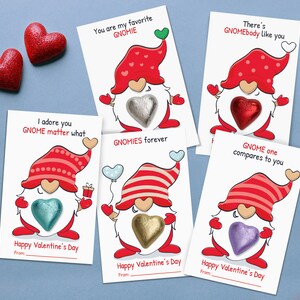 Printable Valentine Gnome Cards, Gnome Valentines for Kids, Preschool ...