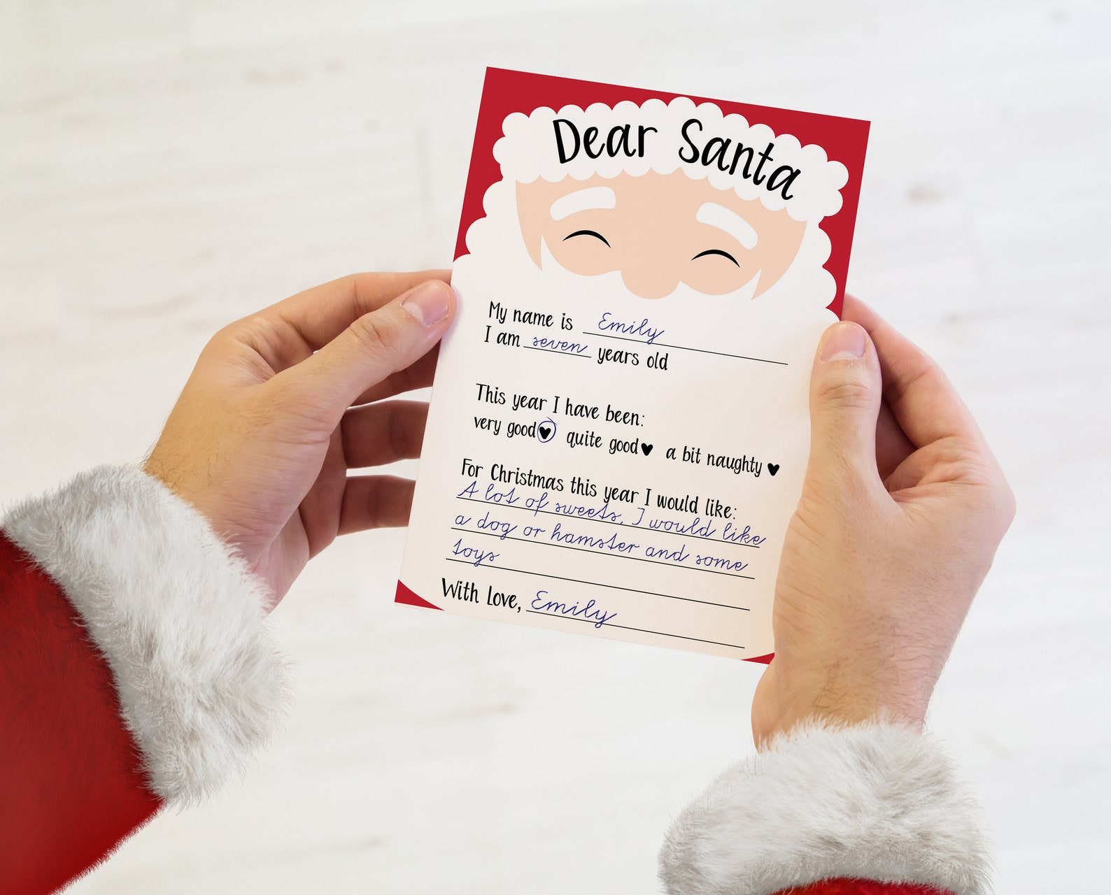 Letter to Santa With Envelope Christmas Wish List Printable - Etsy