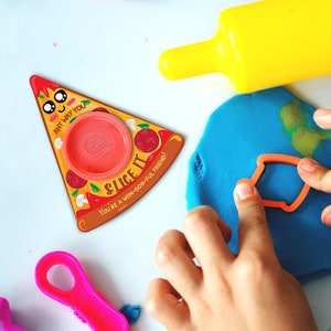 Pizza Play Doh Holder, Playdough Birthday Party Favor, Valentine's Day ...