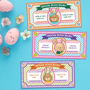 Easter Bunny Bucks Printable Coupons, Easter Egg Filler, Easter Coupons ...