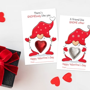 Printable Valentine Gnome Cards, Gnome Valentines for Kids, Preschool ...