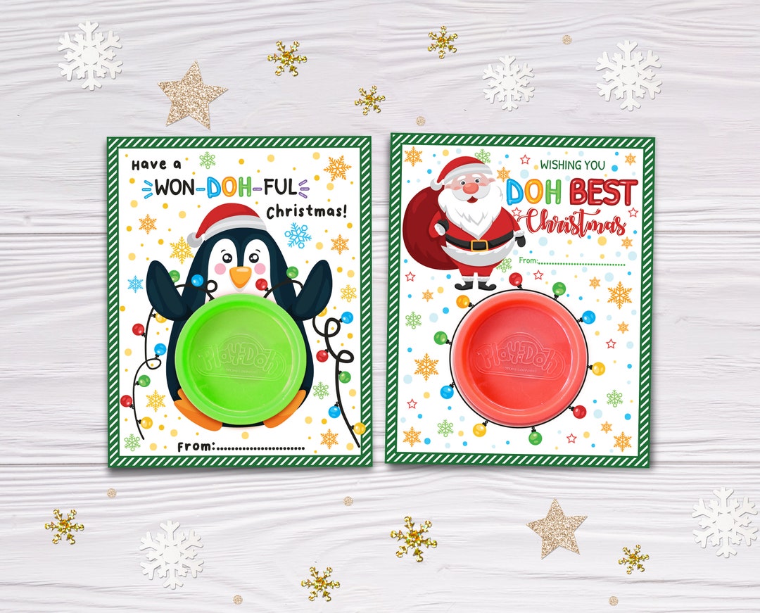 Christmas Playdough Tags, Holiday Classroom Favor Tag, Playdoh ...