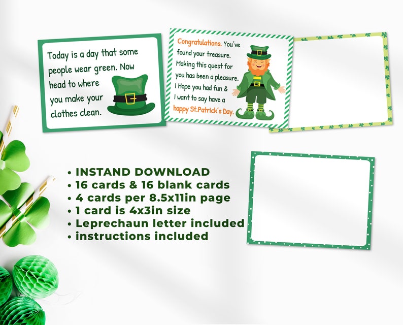 Kids St Patricks Day Scavenger Hunt Leprechaun Trap Clue - Etsy
