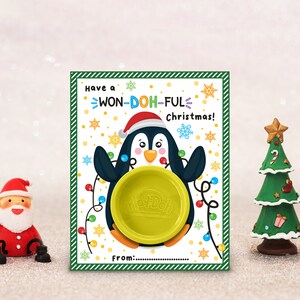 Christmas Play Doh Holder Penguin, Printable Holiday Class Gifts ...