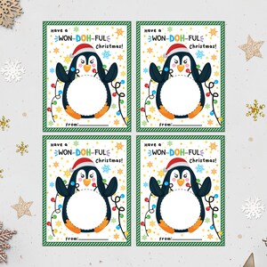 Christmas Play Doh Holder Penguin, Printable Holiday Class Gifts ...